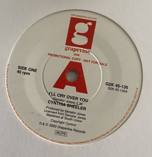I’LL CRY OVER YOU - CYNTHIA STEELER (GRAPEVINE PROMO) | eBay
