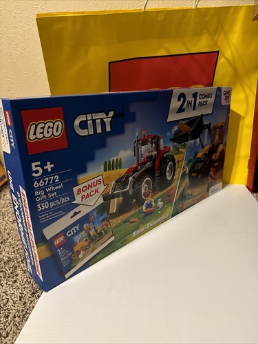 LEGO 66772 CITY Big Wheel Gift Set 2 in 1 Tractor & Construction Digger ...
