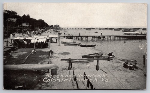 Beach & Boardwalk Colonial Beach Virginia VA c1905 Postcard | eBay