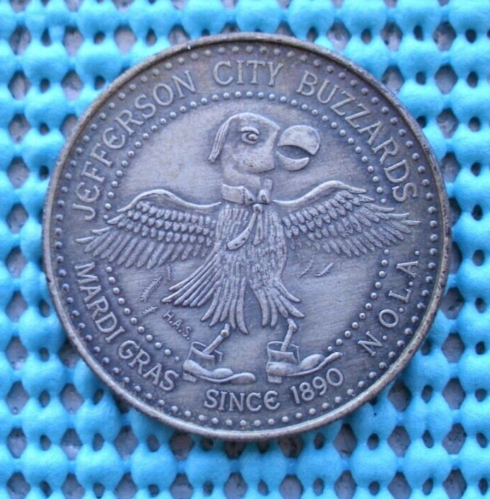 1970 Jefferson City Buzzards / Mallard oxidized silver Mardi Gras ...