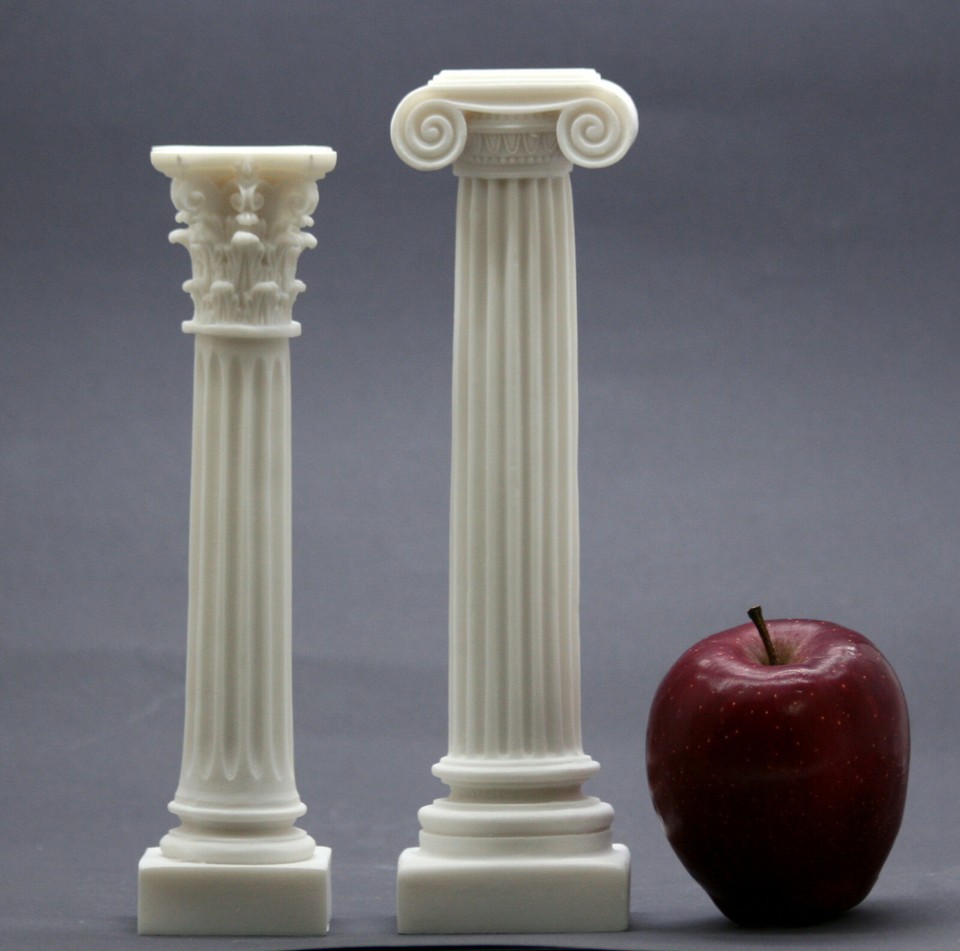 Set 2 Greek Columns Ionic & Corinthian style Pillar Pedestal Decor ...