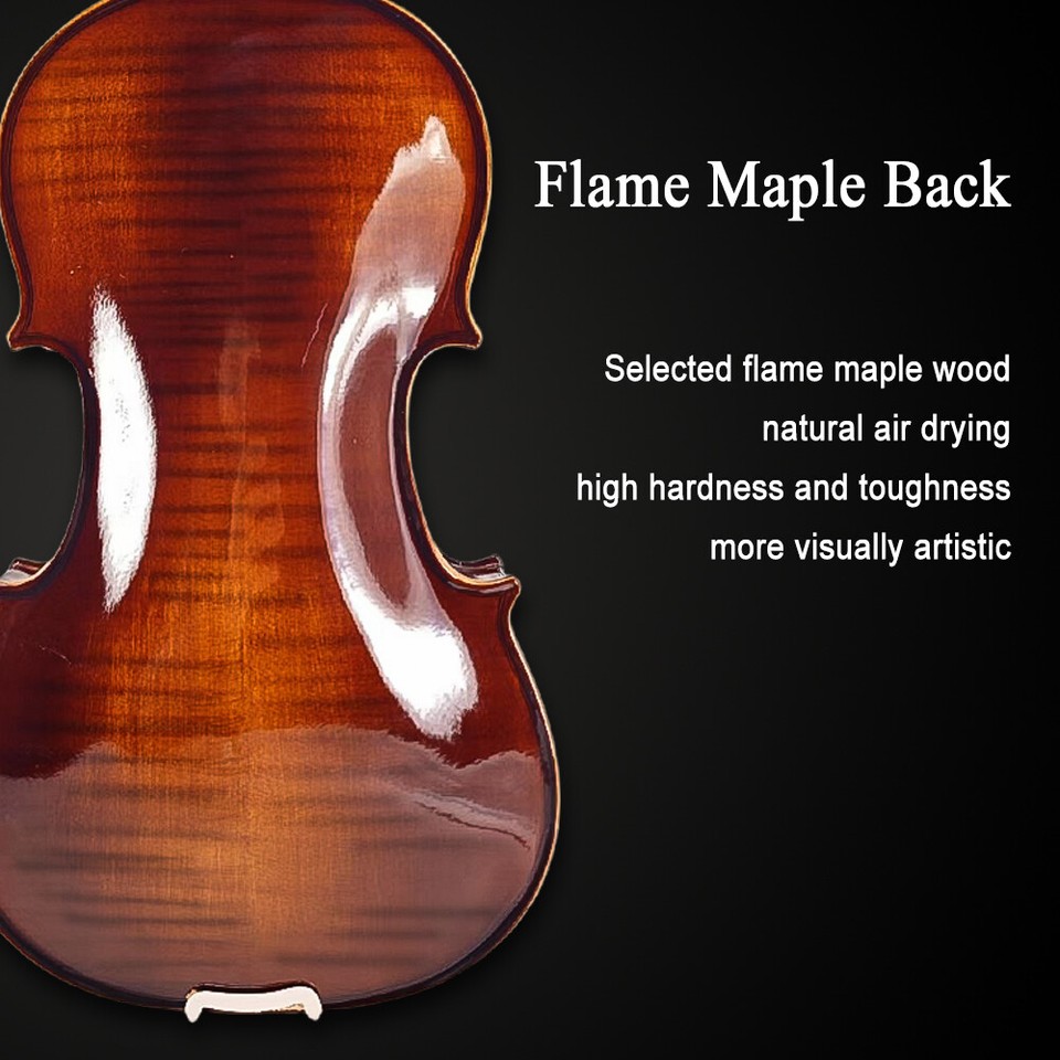 4 String Violin Kit 4/4 violin Solid wood Ebony Fittings Maple Spruce ...