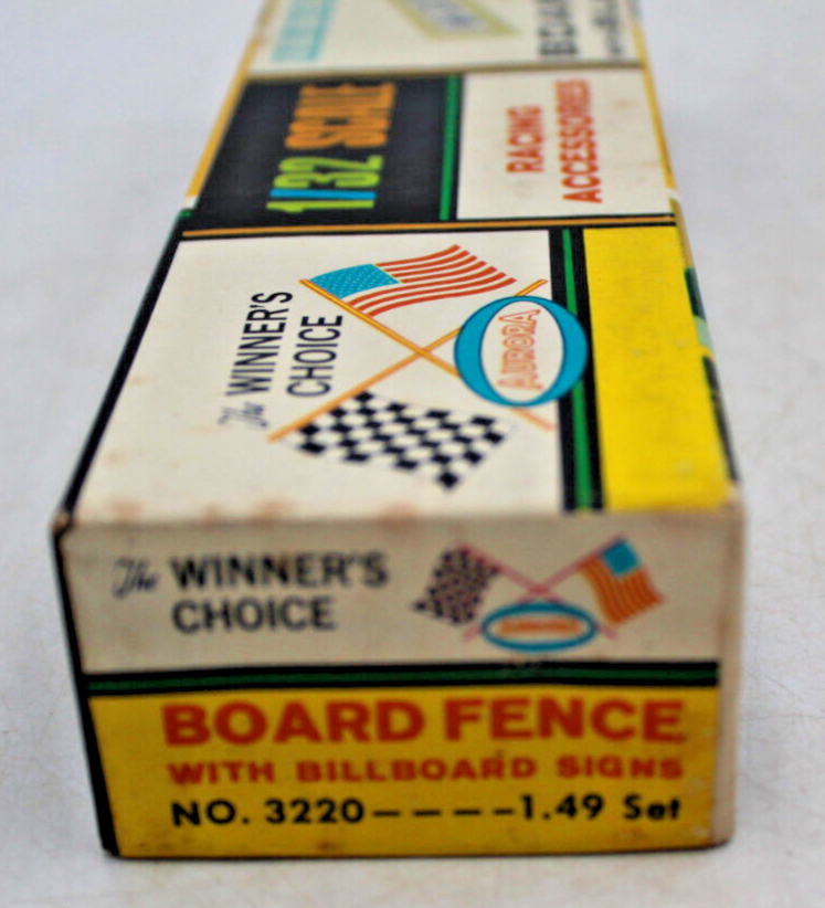 Rare 1965 Aurora 1/32 Slot Car Race Track BOARD FENCE BILLBOARD SIGNS ...