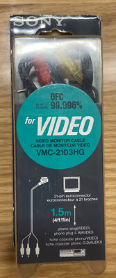 Sony HG VMC-2103HG Video Monitor Cable 1.5m SCART to RCA plug Video L-R ...