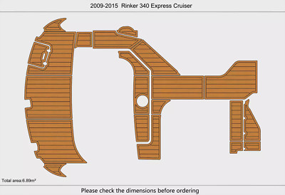 2009 Rinker 340 Express Cruiser Swim Platform Cockpit EVA Foam Teak ...