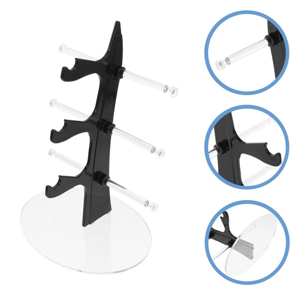 Black Acrylic Eyeglasses Organizer Desktop Storage Rack Sunglasses ...