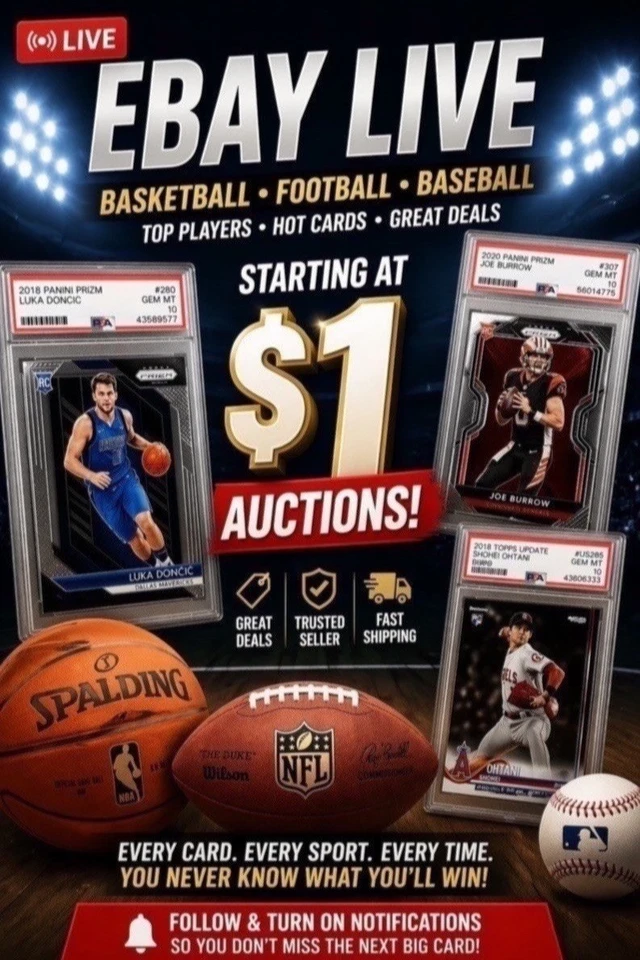 Sports Singles At One Dollar! ABSOLUTE MOVIE! 6/3/26 - eBay Live