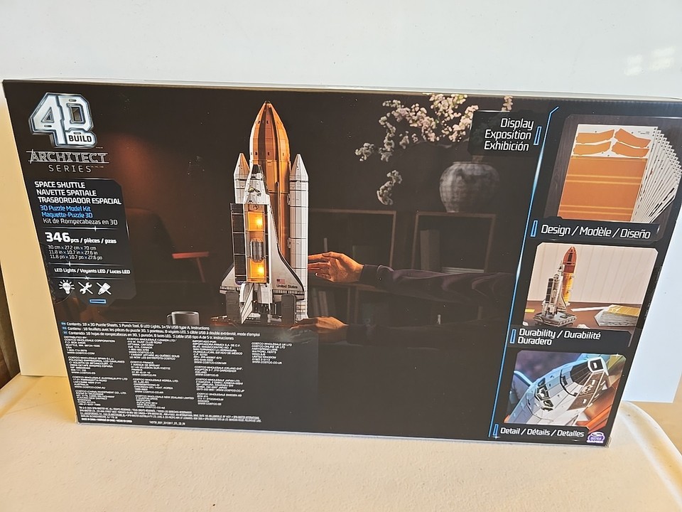 4D Build Space Shuttle 3D Model Kit with LED Lights Architect Series | eBay