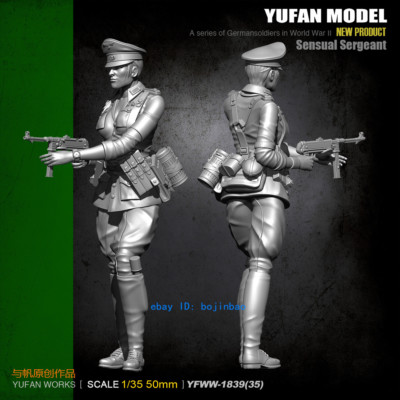 1/35 WWII German Sexy Female Sergeant Unpainted Model Kit YuFan Model ...