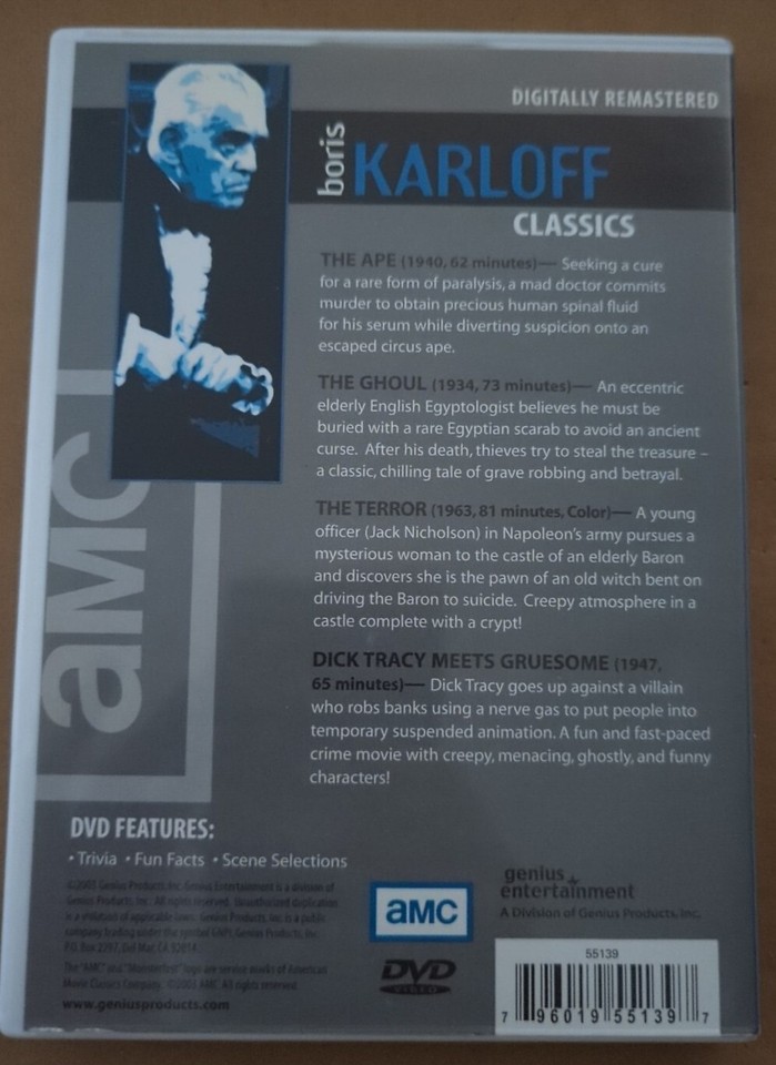 Boris Karloff Classics (DVD, 2003, 2-Disc Set, AMC MonsterFest ...