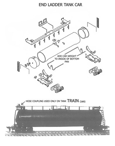 RCR - HO PROJECT 50ft TANK CARS END LADDER - 2 CARS | eBay