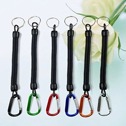 Coil Springs Keychain Cellphone Snap Hook Holder Retractable Coil Cord ...