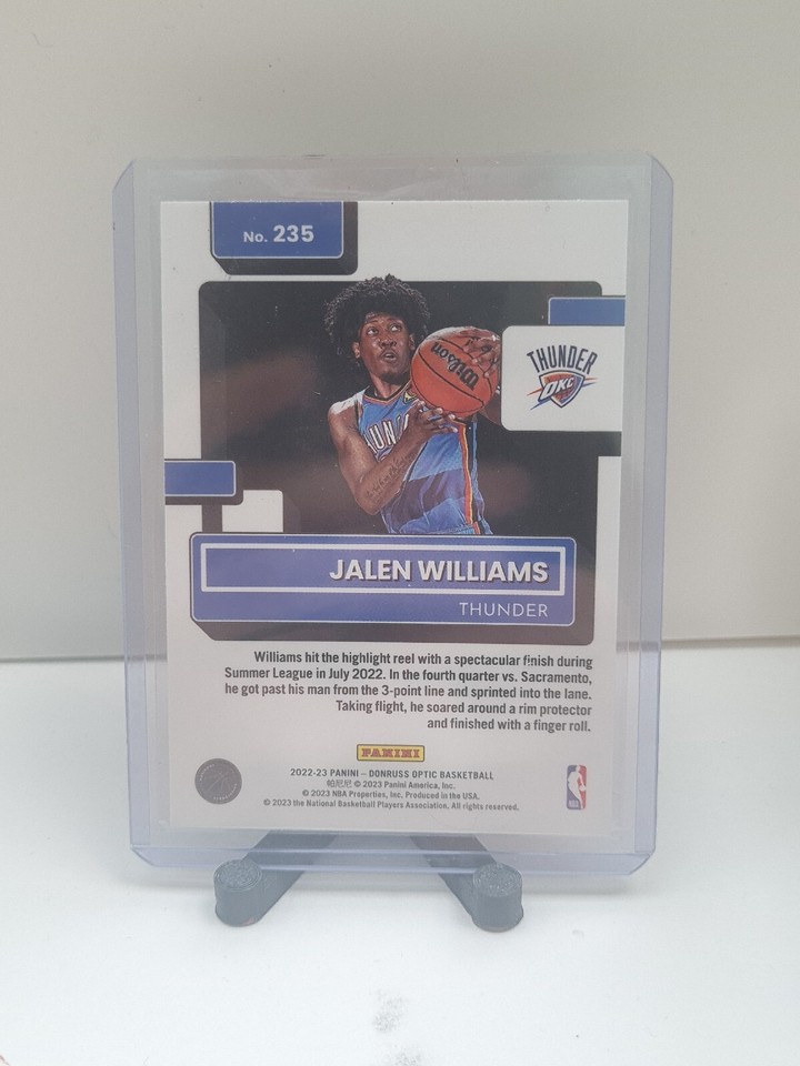 2022-23 Panini Donruss Optic Basketball Jalen Williams Rookie Card #235 ...