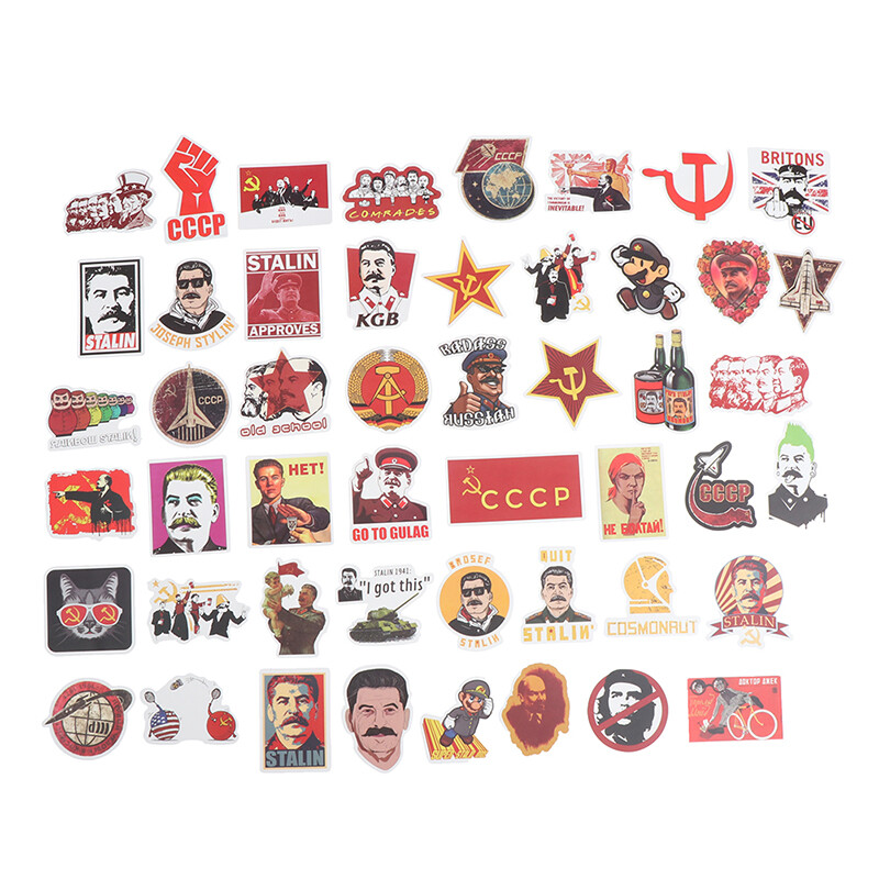 50PCS Mixed Soviet Union Stalin USSR CCCP Stickers PVCLuggage Skatebo ...
