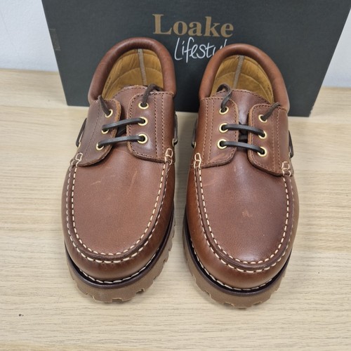 Loake 522 Brown Waxed Leather Oxford Brogues Dress Deck Boat Shoes Size ...