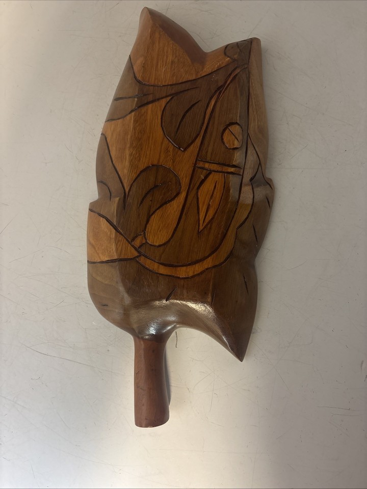 Serving Pod Bowl Vintage Wood Brown Leaf Shaped , Exotic Wood, Teak ...