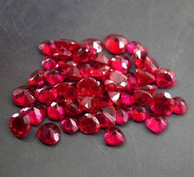Certified 220 Ct Lot 7-12mm Size Natural Pear Flawless Burmese Red Ruby ...