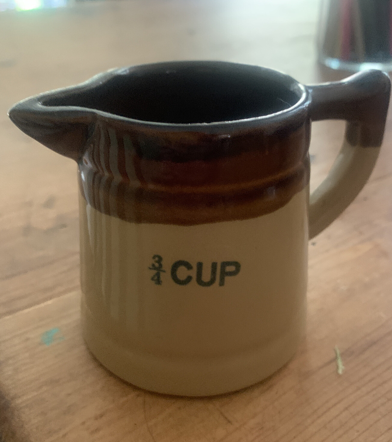 Vintage Brown and Beige Glazed Ceramic Measuring Cup 3/4 | eBay