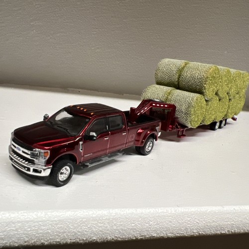 Custom 2019 Ford 6.7 F-350 4x4 1/64 scale Dually With Gooseneck HAY ...