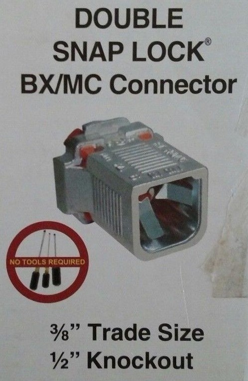 2-Pack Sigma / Pro Connex Double Snap Lock BX/MC/FLEX 3/8" Connector ...