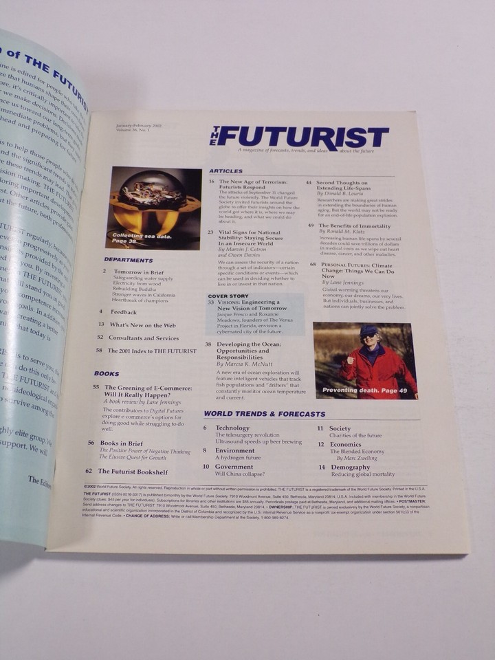 The Futurist Magazine Vol 36 No 1, February 2002, Sea Cities ...
