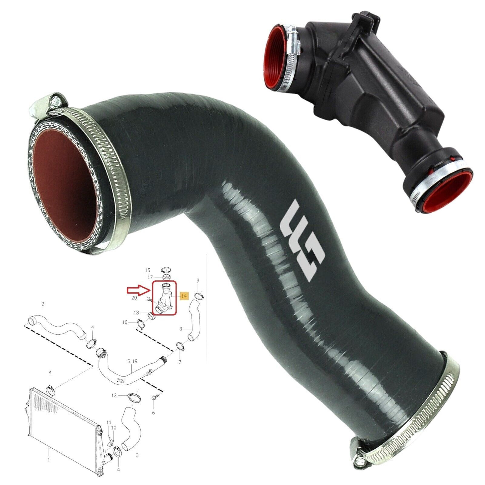 Resonator Turbo Hose for Volvo S60 I 2.4 D/2.4 D5 30740896 30741452 | eBay