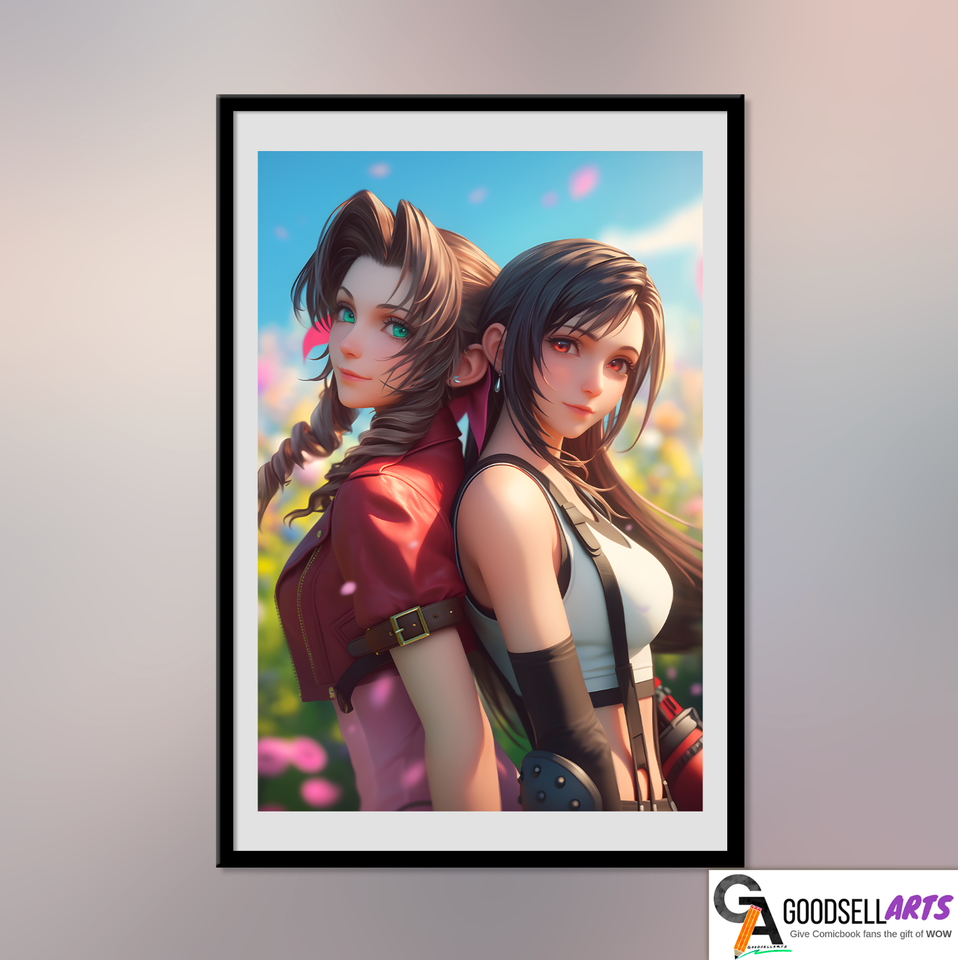 Aerith and Tifa Poster; Final Fantasy poster; FF7 video game poster ...