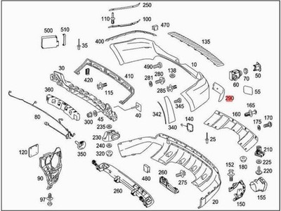 Genuine Bumper Trim Reflector Rear Right MERCEDES W164 X164 SUV ...
