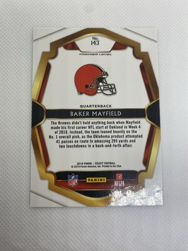 2018 Select RC Rookie Premier Level #143 Baker Mayfield Browns ...