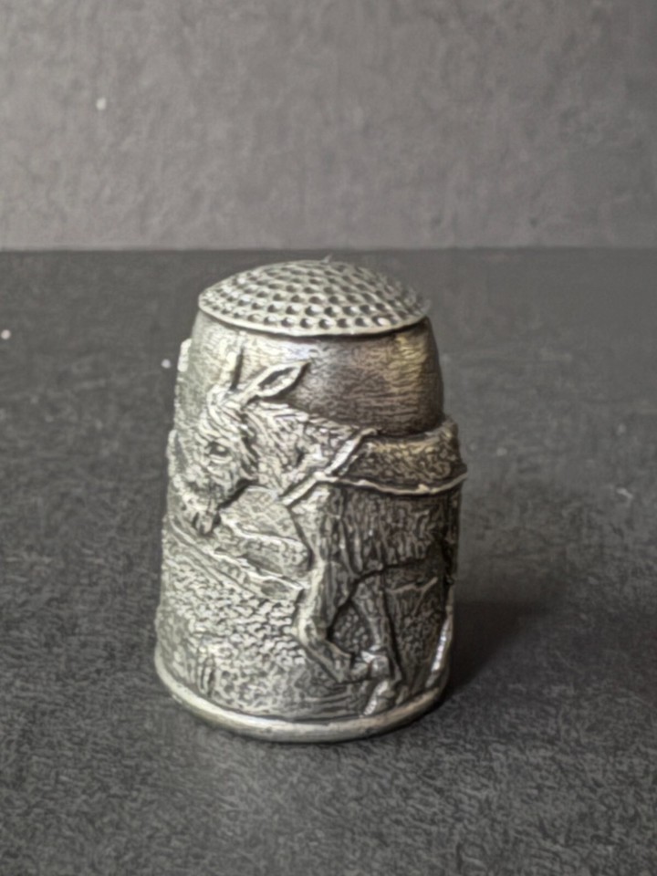 Franklin Mint Grimm’s Fairy Tales pewter thimble Peasant's Wise ...