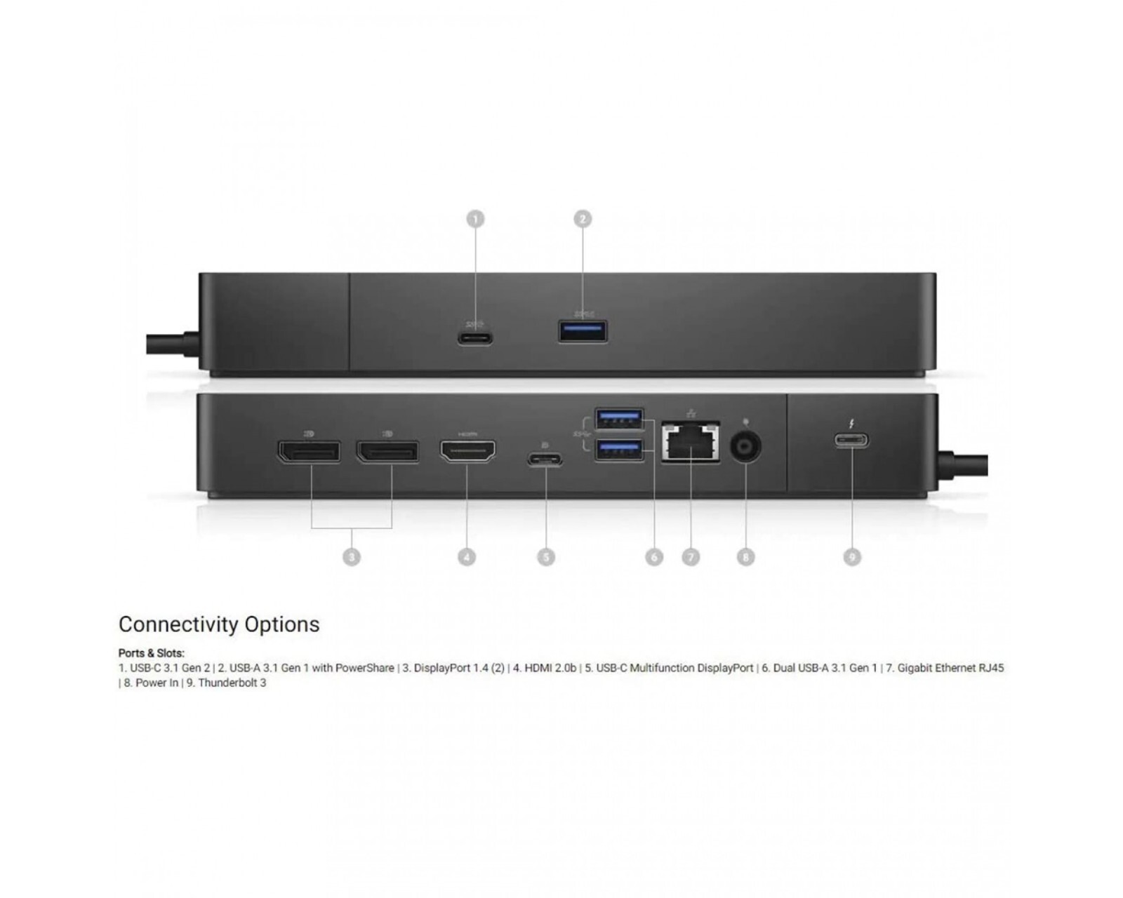 DELL WD19TBS Thunderbolt 3 Docking Station Kit with 180W AC Power ...