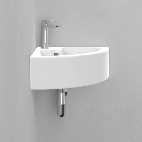 Small Quarter Corner Basin Sink Cloakroom Bathroom Hand Wash Sink Wall ...