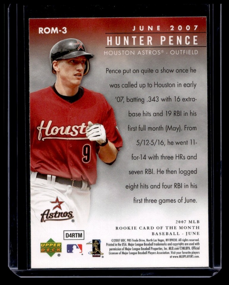 2007 Upper Deck Hunter Pence MLB Rookie Card of the Month | eBay