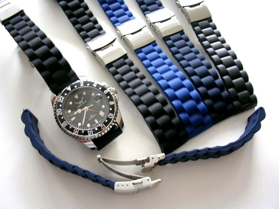 Silicon Rubber Diver Link deploy watch band strap Sport Dbl Lock IW ...