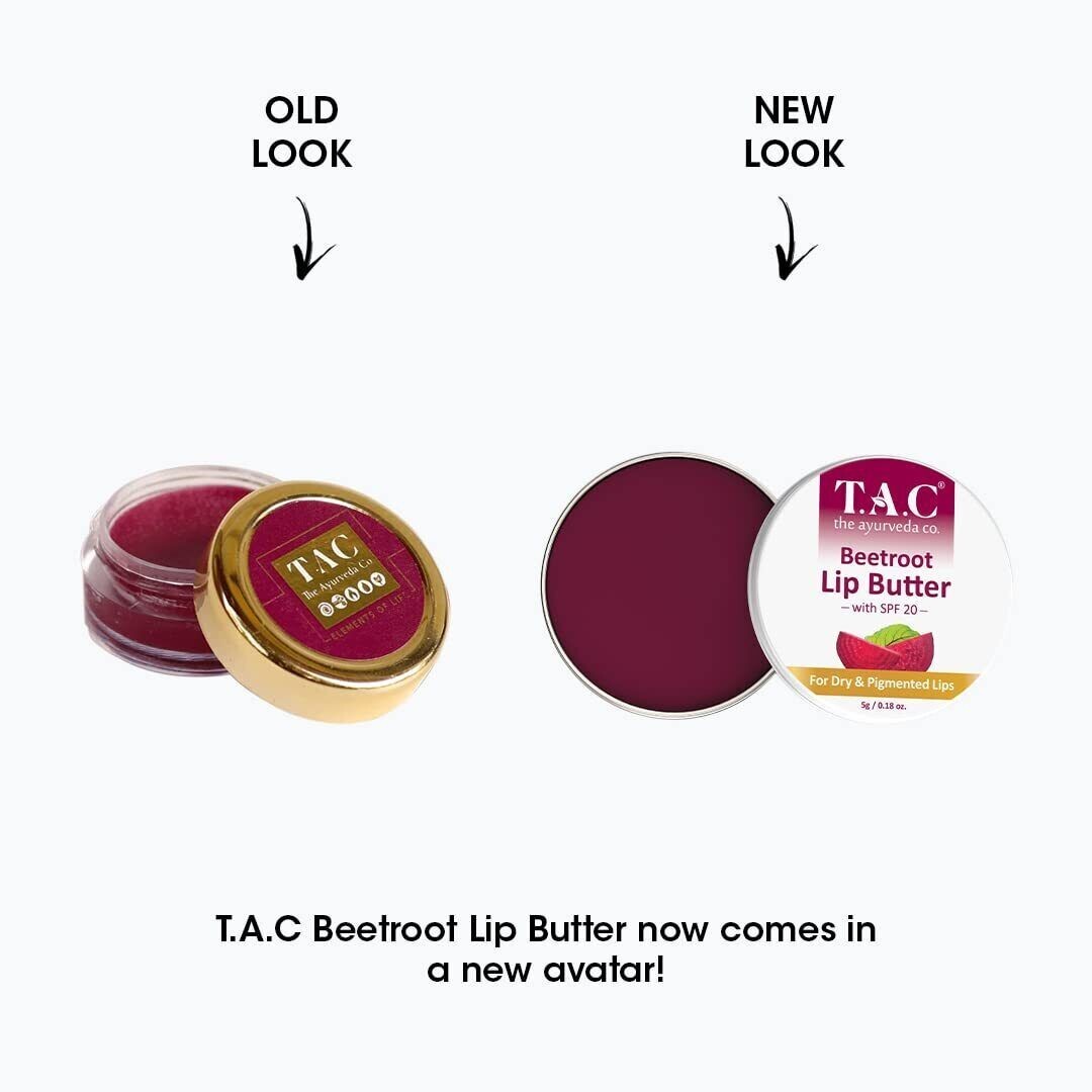 TAC - The Ayurveda Co. Beetroot Lip Lightening Balm Butter for dry ...