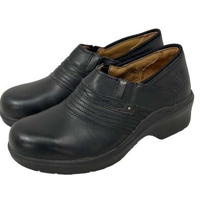 Ariat Women's Steel Toe Clog Work Shoe 10002368 Black Leather Size 8 B ...