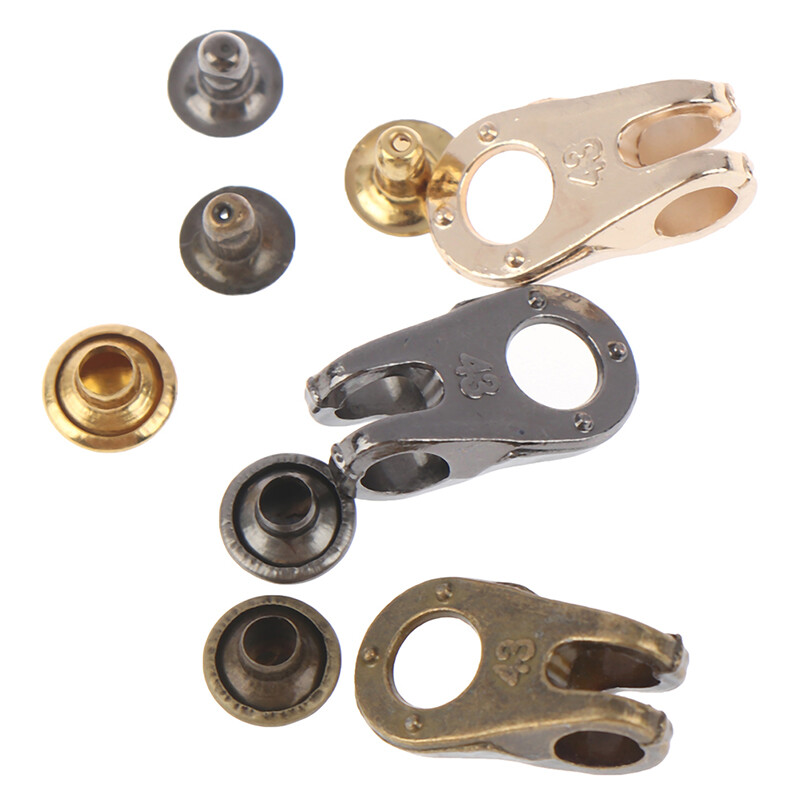 10 Sets Alloy Boot Lace Hooks Lace Fittings with Rivets Camp Hike Climb ...