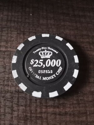 RARE Official Money Chip - Twenty-Five Thousand $25,000 - Black - SN ...