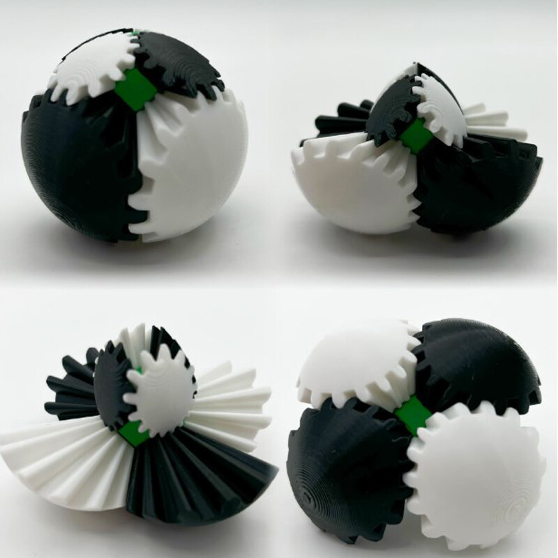 Gear Ball 3D Printed Gear Ball Spin Ball OR Cube Fidget Toy-Perfect for ...