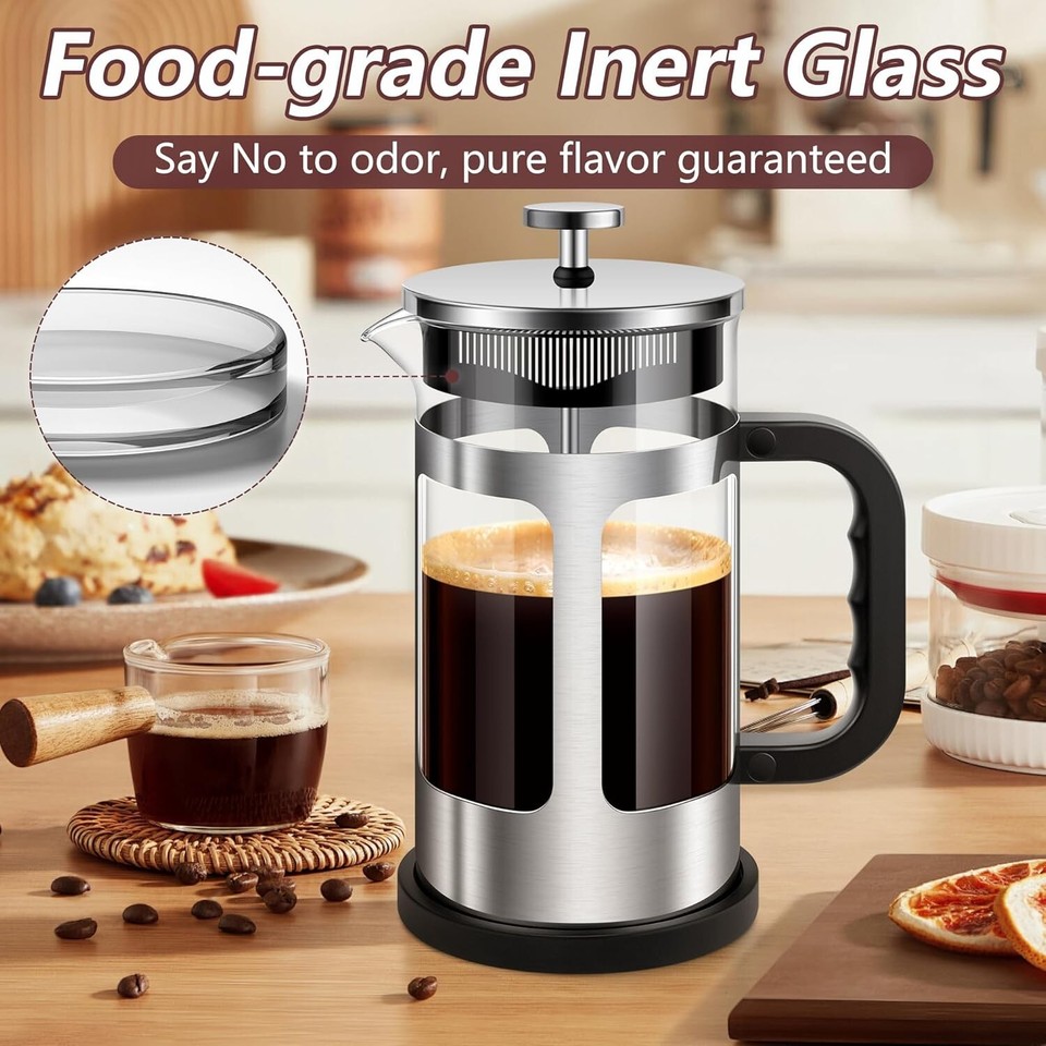 French Coffee Press 36 Oz ,Coffee Or Tea Maker with 4 Filters,Stainless ...