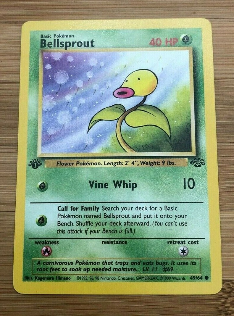 Pokémon Bellsprout Basic Card 49/64 1995 1st Edition | eBay