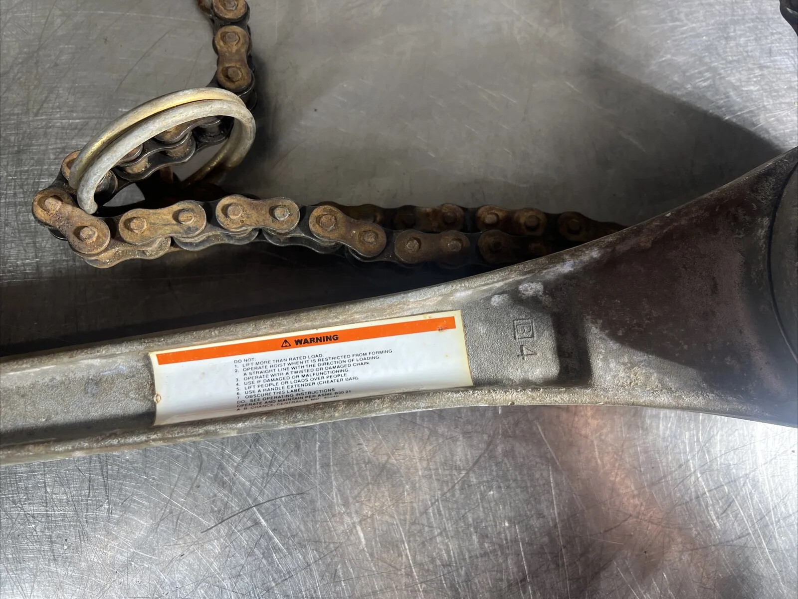 A.B. Chance 3/4 Ton Ratchet Link Chain Hoist. Will Need 2nd Hook ...