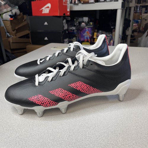 Adidas Mens Kakari Rugby Cleats SG Size 9 Soft Ground Studs Black Pink ...