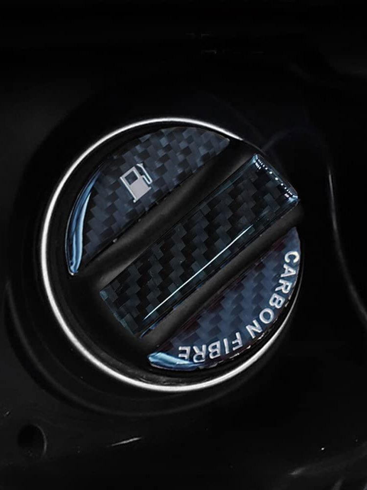 Carbon Fiber Car Fuel Tank Cap Cover Decoration Sticker Accessories ...