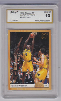 Chris Webber Michigan 1993 Classic C3 #PR2 Gem Mint MGS 10 ...