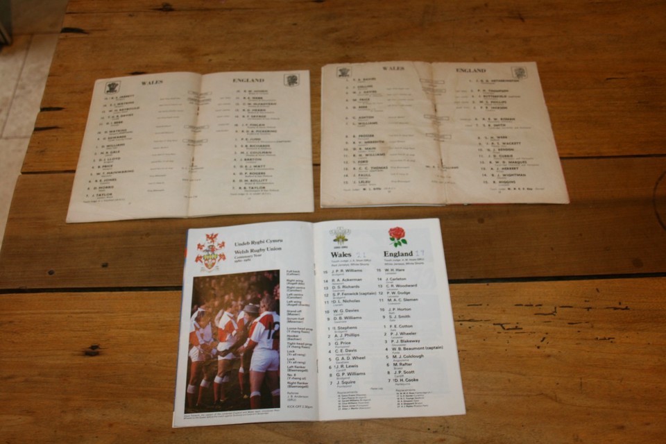 14 Wales v England & England v Wales International Rugby Union ...
