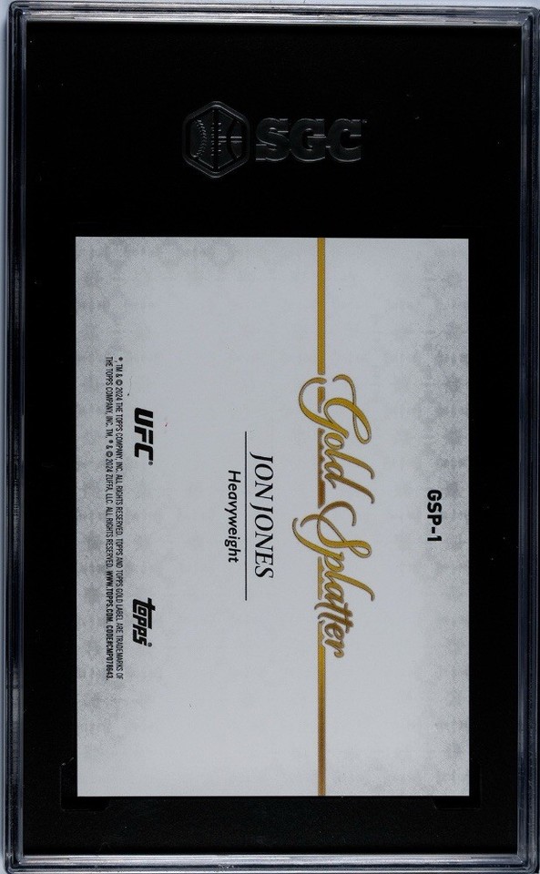 2024 Topps Gold Label UFC Jon Jones Gold Splatter GSP-1 Case Hit SGC 9. ...