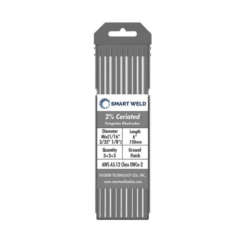2% Ceriated TIG Welding Tungsten Electrodes Grey .040 1/16" 3/32" 1/8 ...