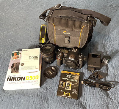 Nikon D500 20.9MP Digital SLR Camera Kit w/ 16-80 VR Lens, Memory Card ...