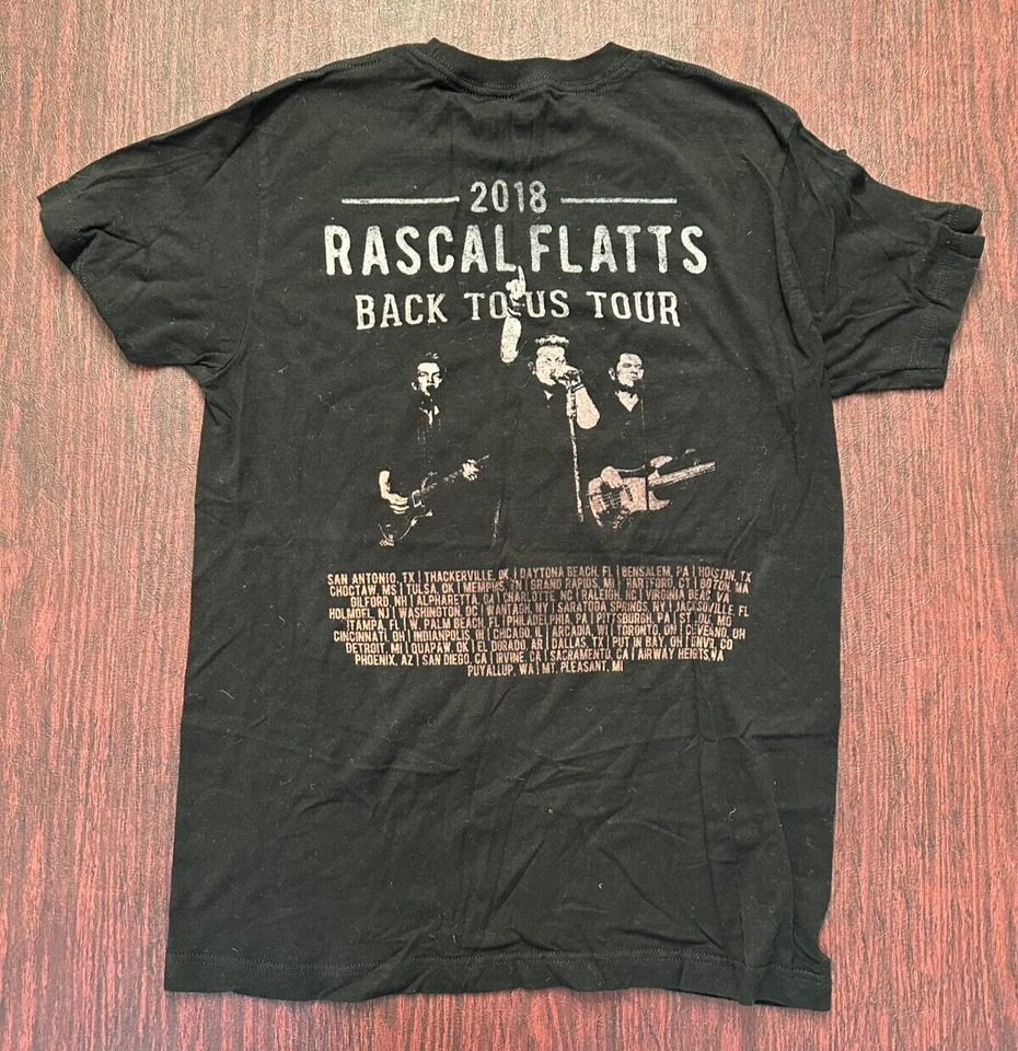 Rascal Flatts Back To US Tour 2018 Concert T Shirt Mens Medium Black | eBay